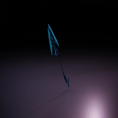 AI Spiked spear with jagged blades, trident, magical design. futuristic ...